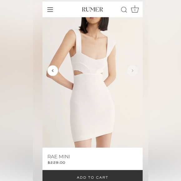 Rumer | Dresses | Rumer The Label Rae Mini Dress In White M | Poshmark